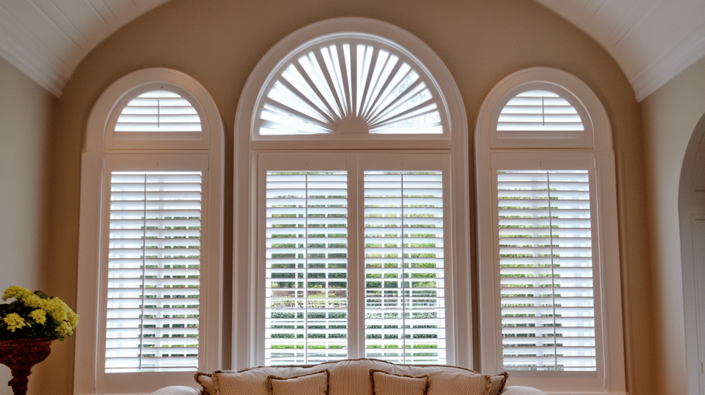 Custom Interior Shutters for Unique Window Shapes - A House in the Hills