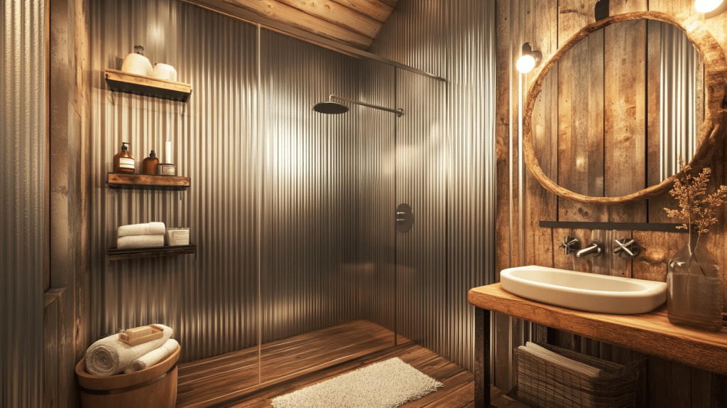 Rustic Corrugated Metal Shower: Ideas, Installation & Tips - A House in ...
