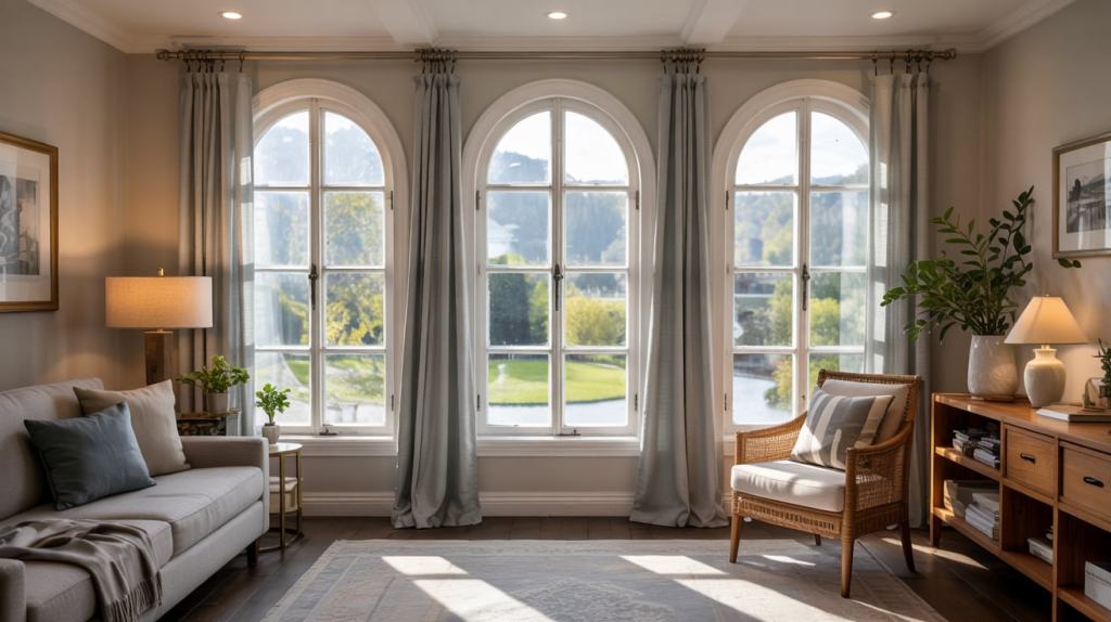 How to Hang Curtains on Three Windows: A Simple Guide - A House in the ...