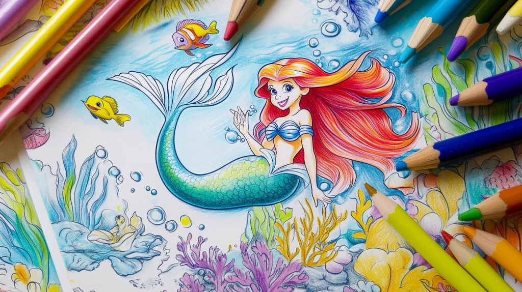 45 Fun Little Mermaid Coloring Page Designs - A House in the Hills