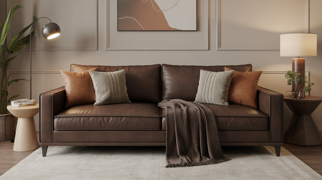33 Dark Brown Sofa Ideas for Your Living Room - A House in the Hills