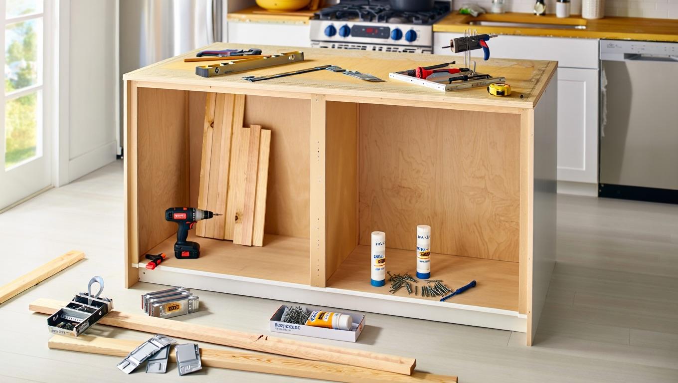 How to Build a DIY Kitchen Island - A House in the Hills