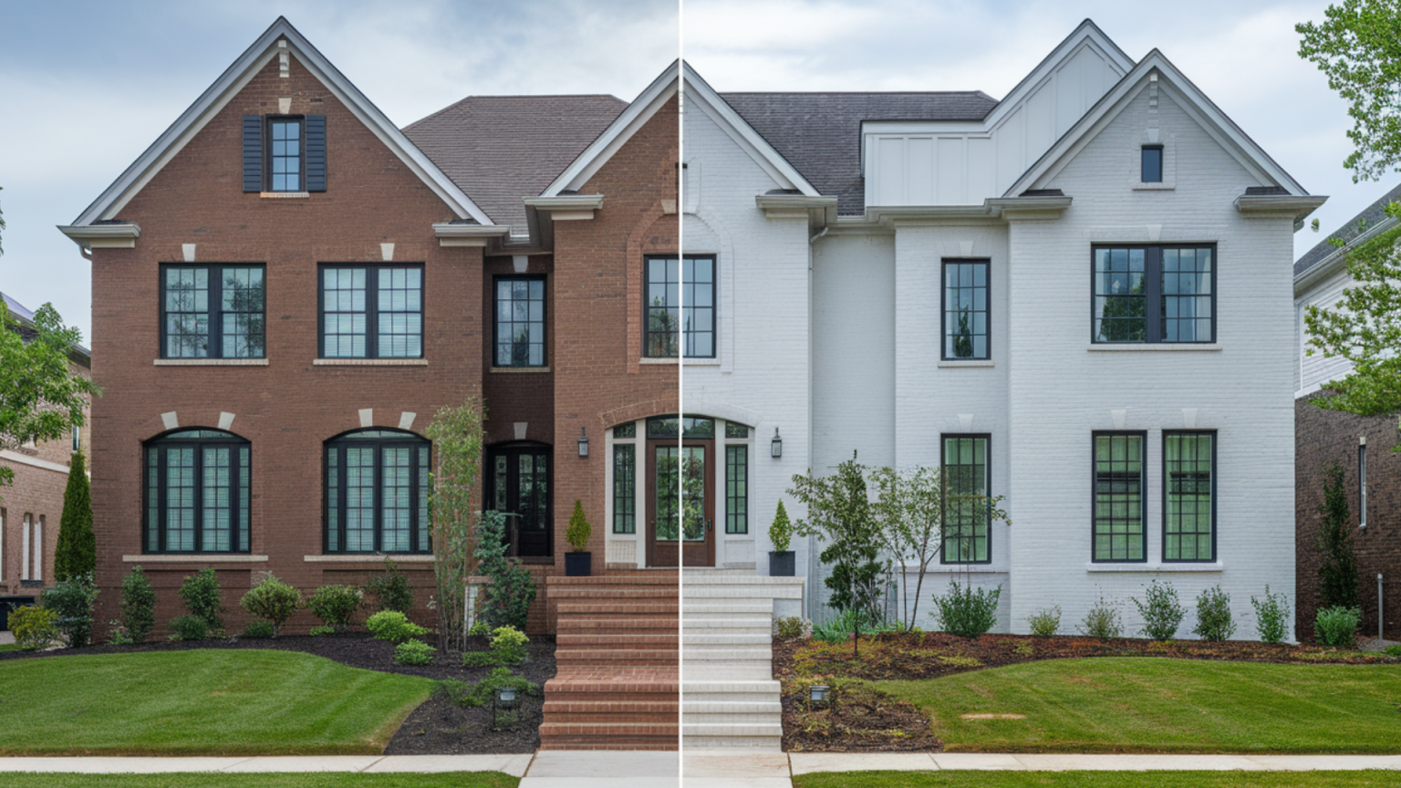 17 Painted Brick Houses Before-and-After: Makeovers & Guide - A House ...