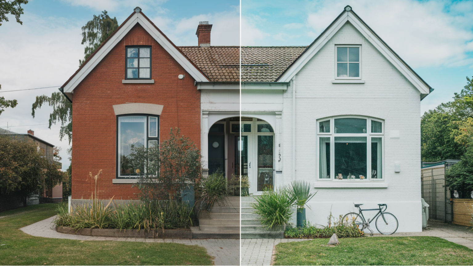 17 Painted Brick Houses Before-and-After: Makeovers & Guide - A House ...