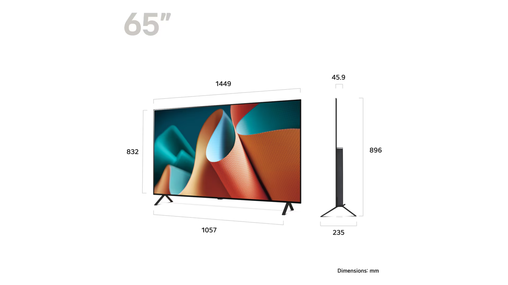 LG 65-inch OLED Size and TV Box Dimensions Full Guide - A House in the ...