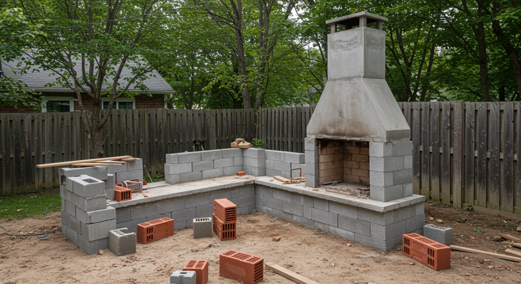 How to Build an Outdoor Fireplace (Tools, Costs, Steps & Safety Guide ...