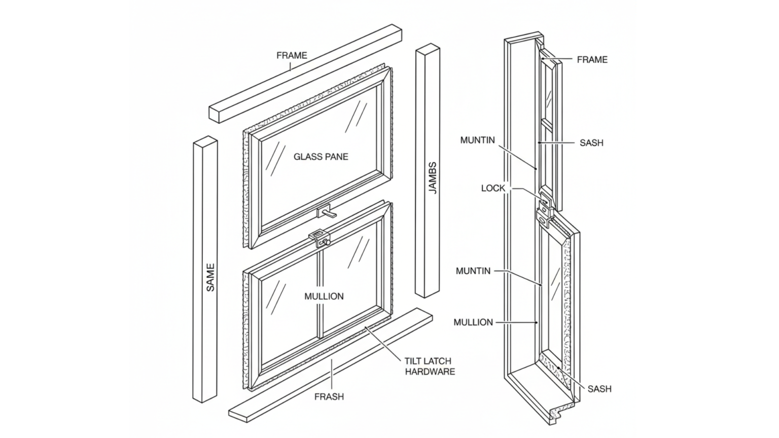 Main Parts of a Window Explained (Anatomy, Structure, and Hardware) - A ...