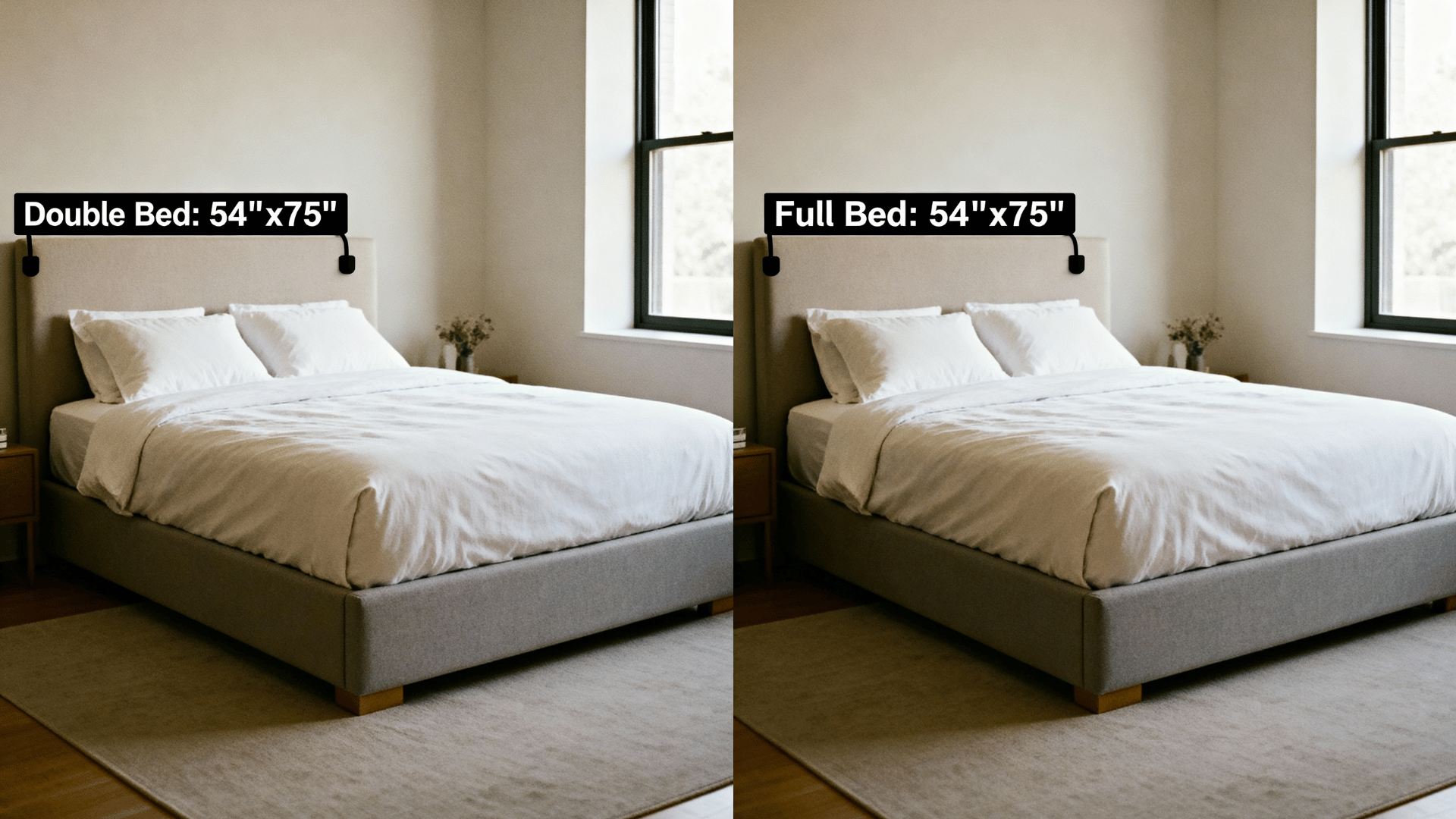 Double Bed vs Full Mattress Dimensions Explained - A House in the Hills