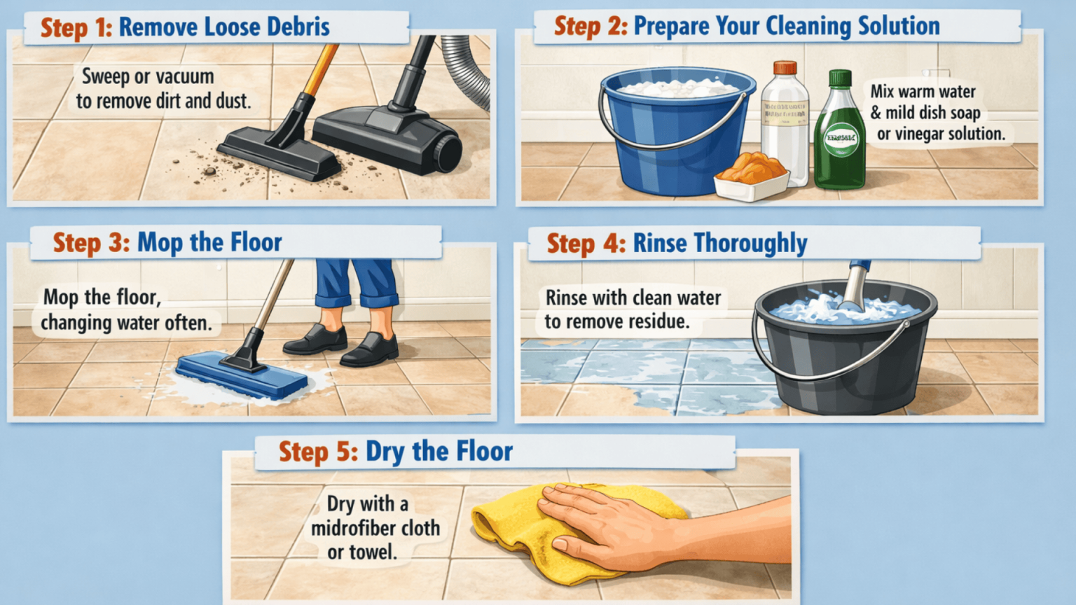 How to Clean Ceramic Tile Floors Like a Pro - A House in the Hills