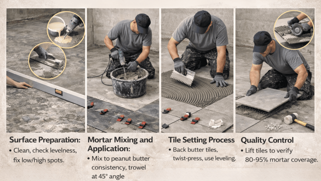 What Size Trowel for 12x24 Floor Tile? - A House in the Hills